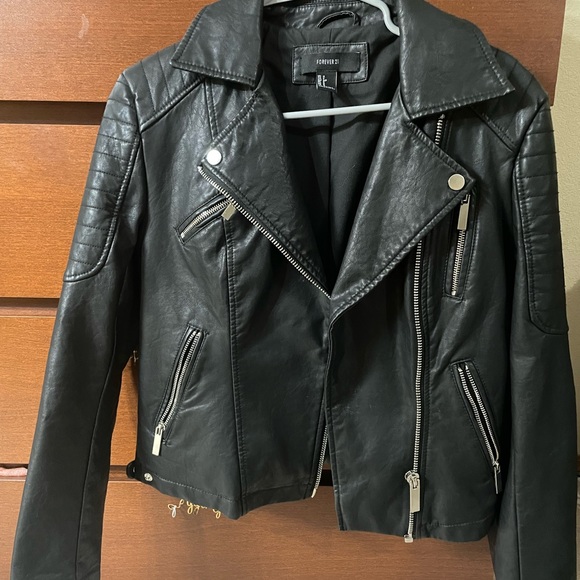 Forever 21 | Jackets & Coats | Forever 2 Faux Leather Motto Jacket ...